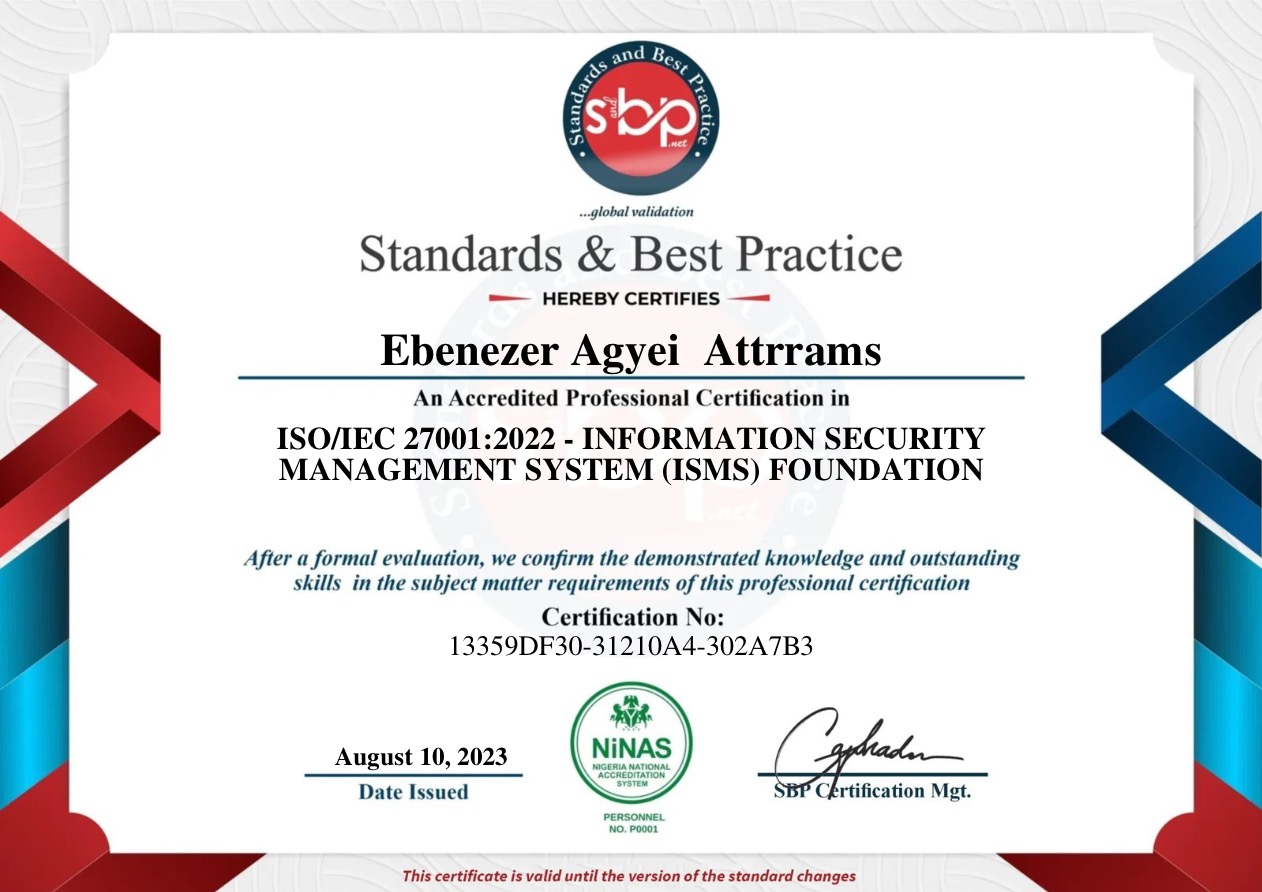 Certificate Verification Page – Standards and Best Practice (SandBP)