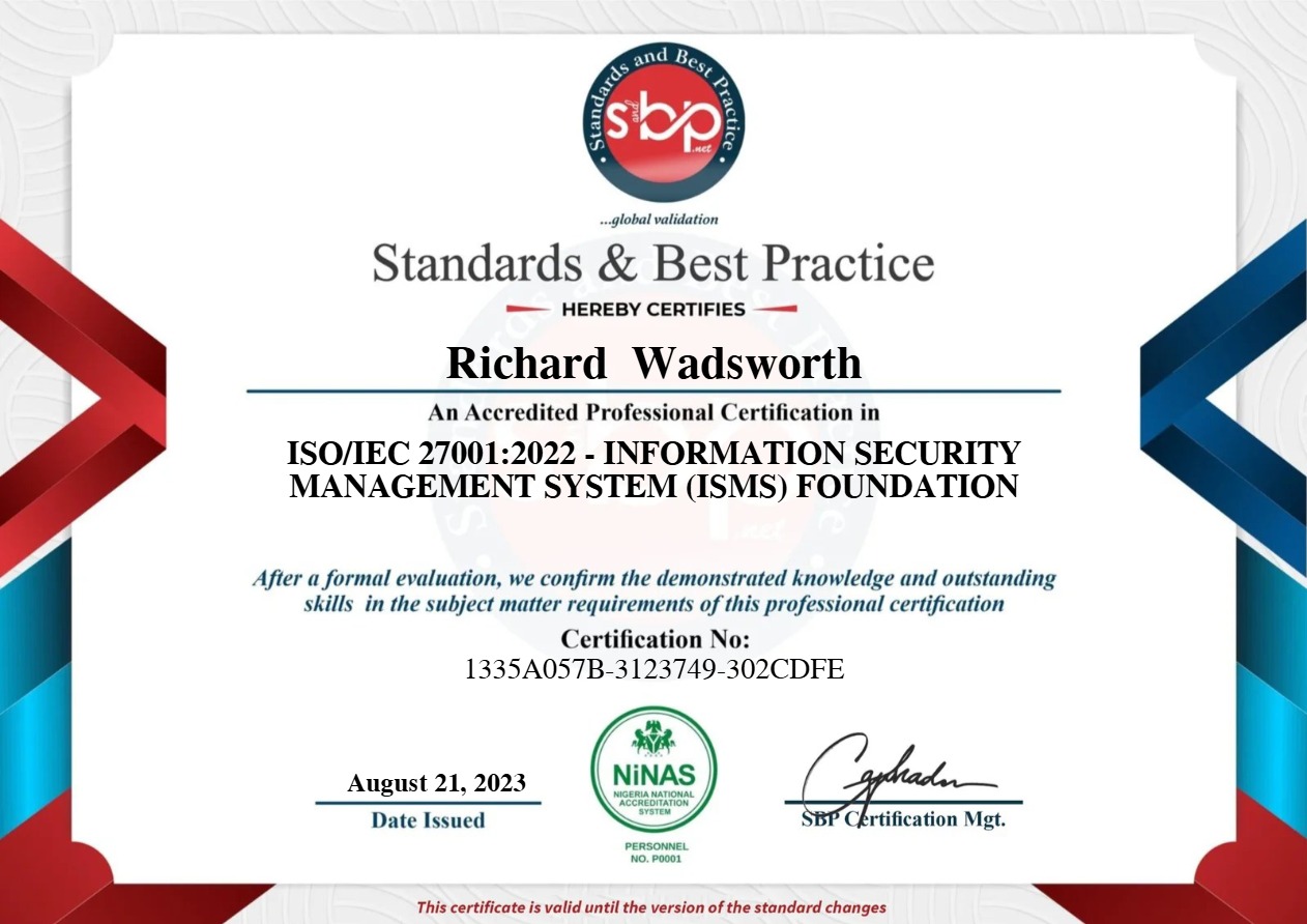 Certificate Verification Page – Standards and Best Practice (SandBP)