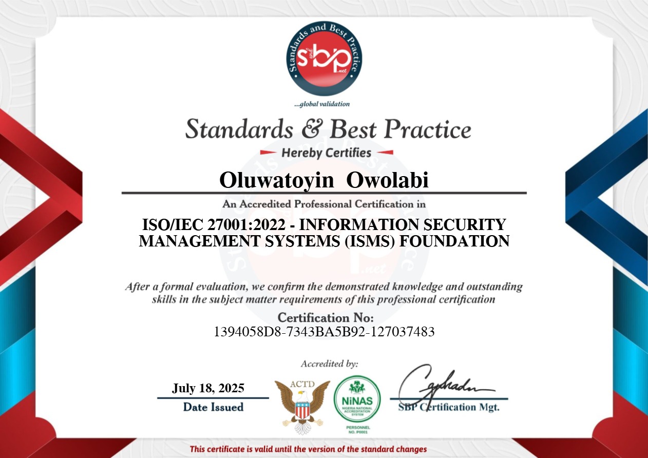 Certificate Verification Page – Standards and Best Practice (SandBP)