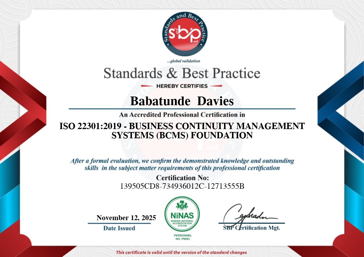Certificate Verification Page – Standards and Best Practice (SandBP)
