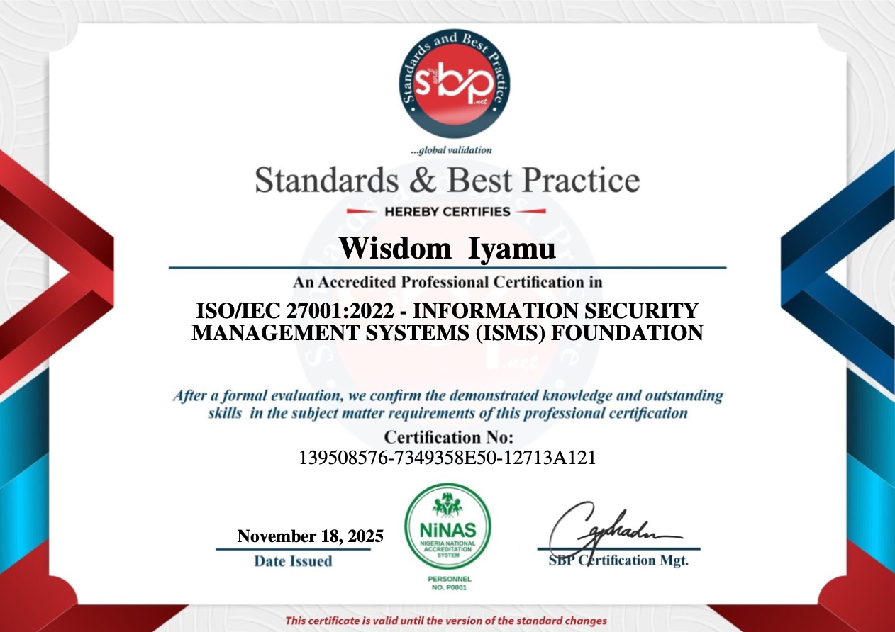 Certificate Verification Page – Standards and Best Practice (SandBP)