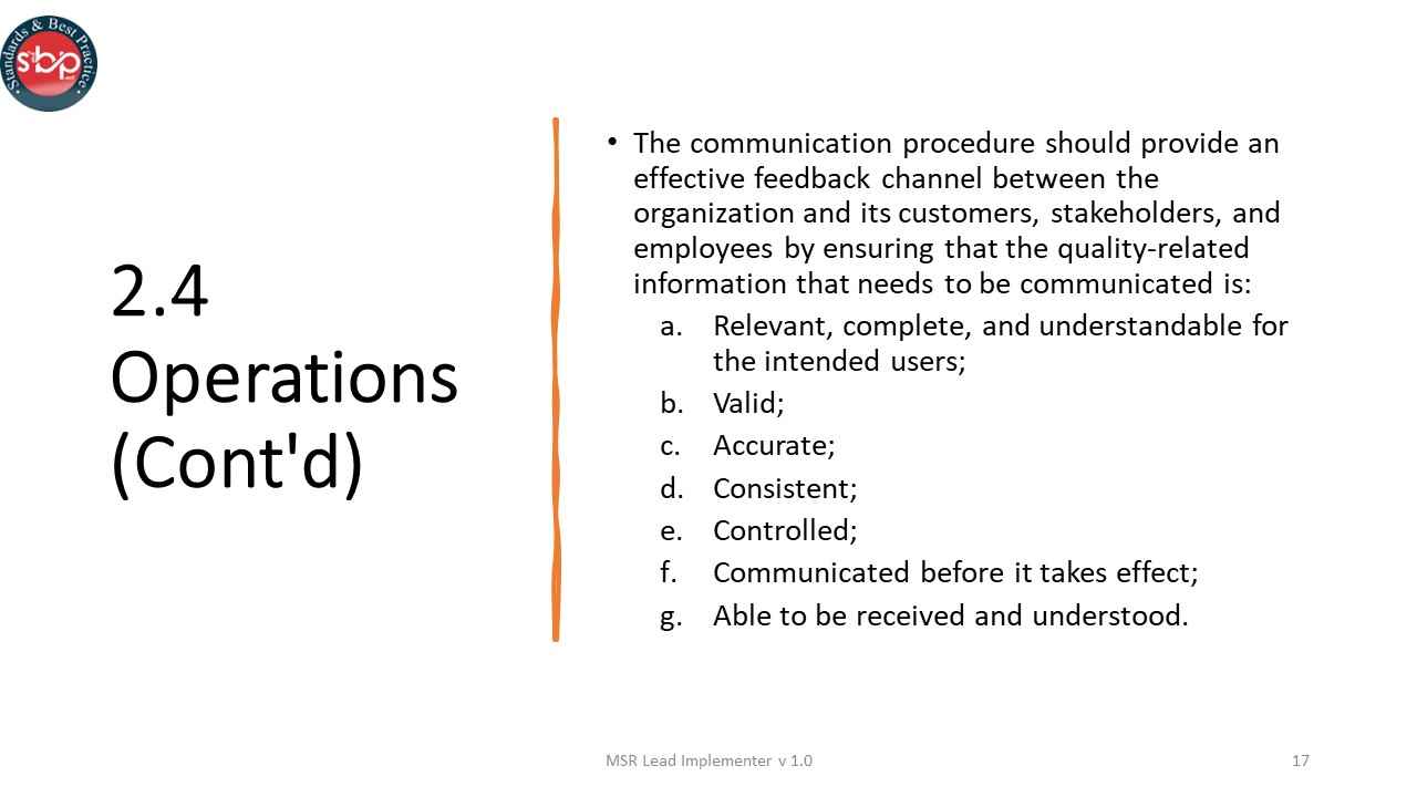 ISO 30301 LI S2 Slide17 – Standards and Best Practice (SandBP)
