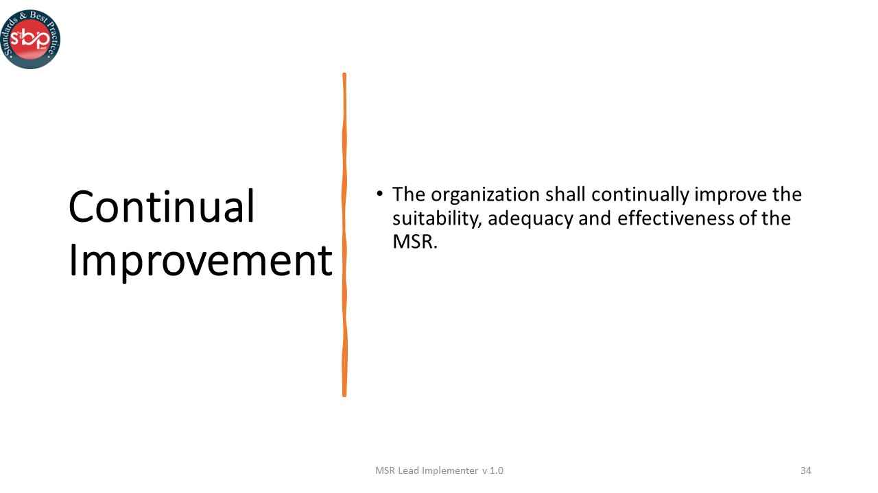 ISO 30301 LI S3 Slide34 – Standards and Best Practice (SandBP)