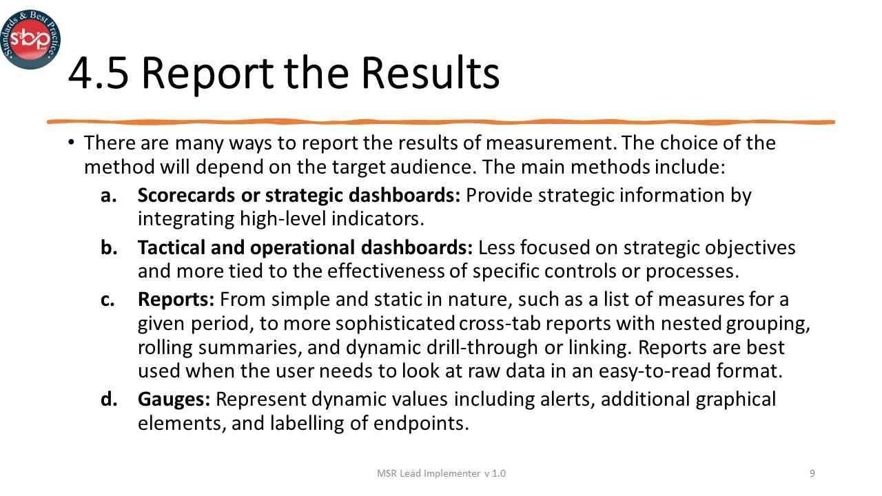 ISO 30301 LI S4 Slide9 – Standards and Best Practice (SandBP)