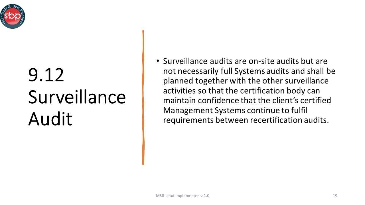 ISO 30301 LI S9 Slide19 – Standards and Best Practice (SandBP)