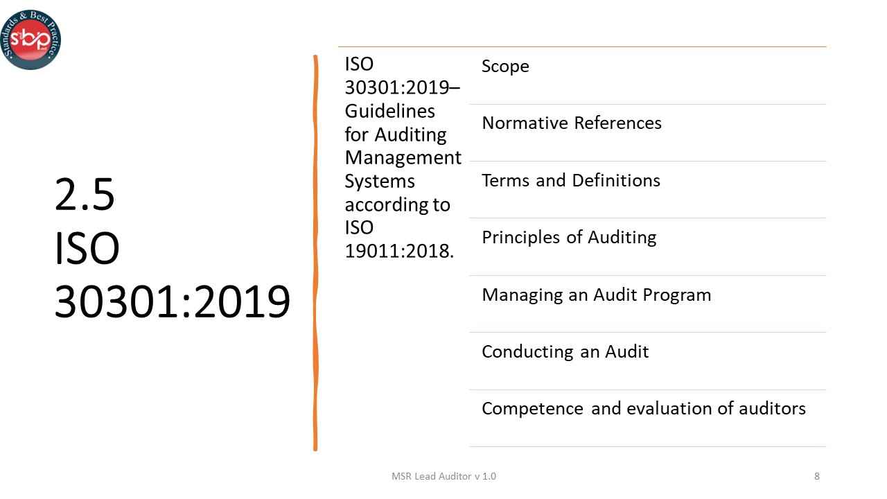ISO 30301 LA S2 Slide8 – Standards and Best Practice (SandBP)