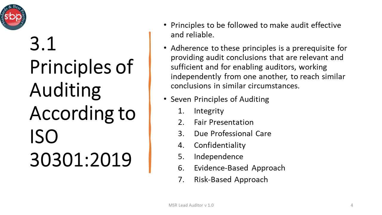 ISO 30301 LA S3 Slide4 – Standards and Best Practice (SandBP)