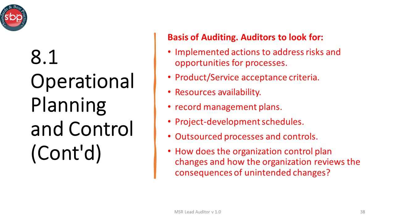 ISO 30301 LA S4 Slide38 – Standards and Best Practice (SandBP)