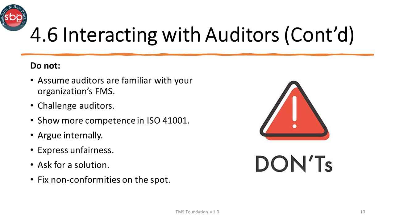 ISO 41001 FD S4 Slide10 – Standards and Best Practice (SandBP)