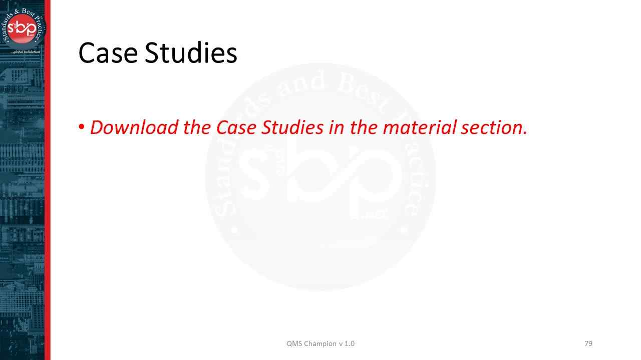 Slide79 – Standards and Best Practice (SandBP)