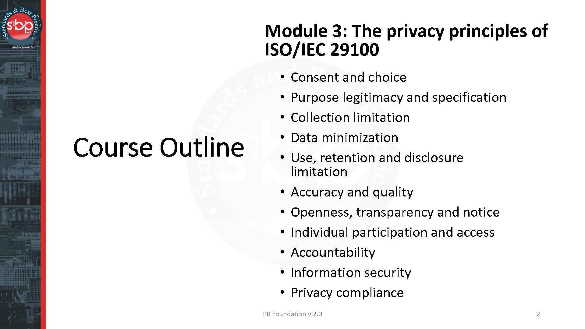 ISO 29100 v2 Mod 3 ISO 29100 v2 Module 3_Page2 – Standards and Best ...