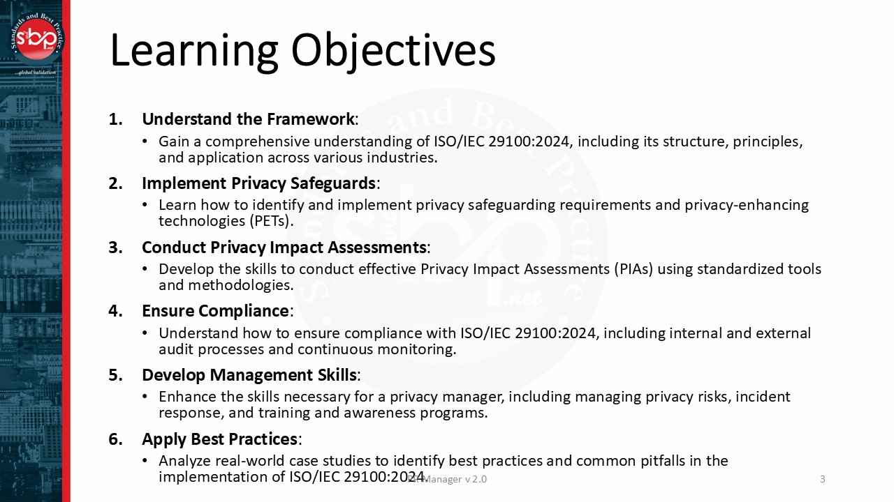 ISO 29100 v2 Mod 1 Slide3 – Standards and Best Practice (SandBP)