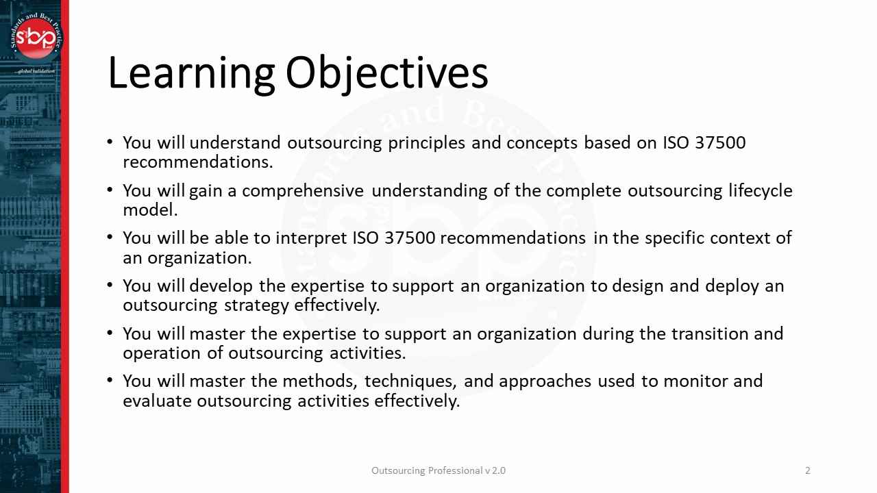 ISO 37500 Mod 1 Slide2 – Standards and Best Practice (SandBP)