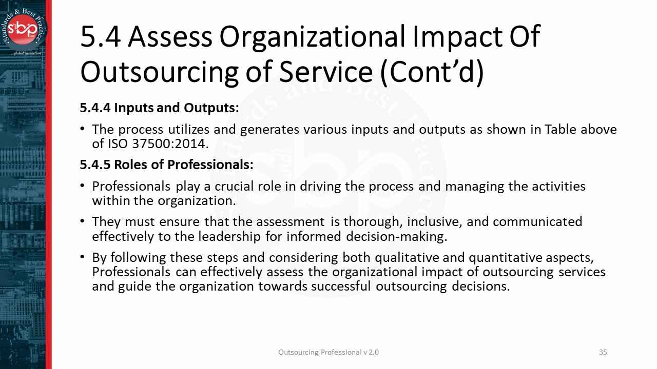ISO 37500 Mod 5 Slide35 – Standards and Best Practice (SandBP)