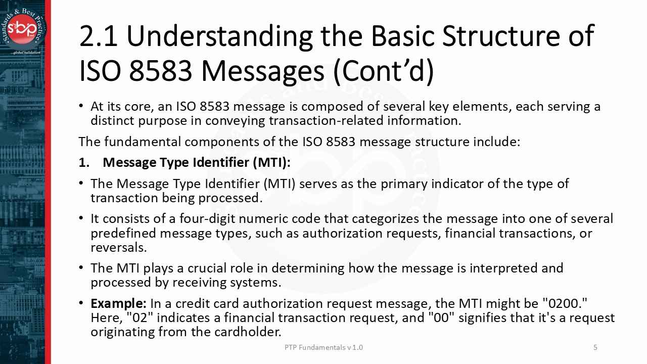 ISO 8583 Mod 2 Slide5 – Standards and Best Practice (SandBP)