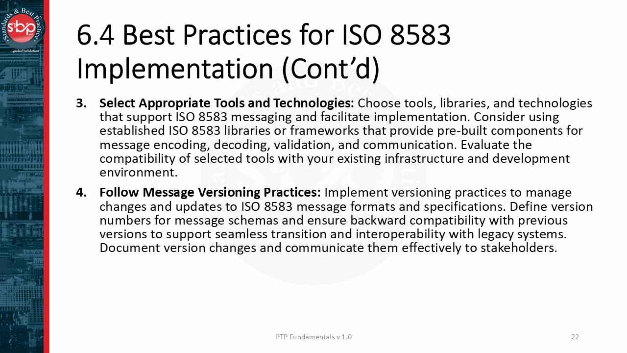 ISO 8583 Mod 6 Slide22 – Standards and Best Practice (SandBP)