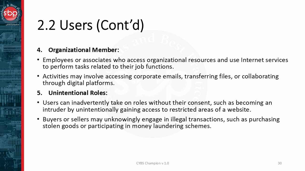 ISO 27032 CC Mod 2 Slide30 – Standards and Best Practice (SandBP)