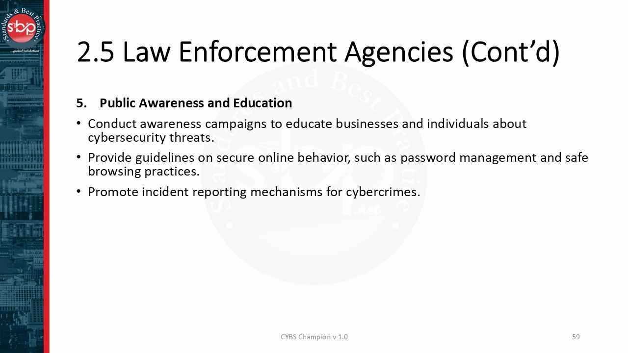 ISO 27032 CC Mod 2 Slide59 – Standards and Best Practice (SandBP)