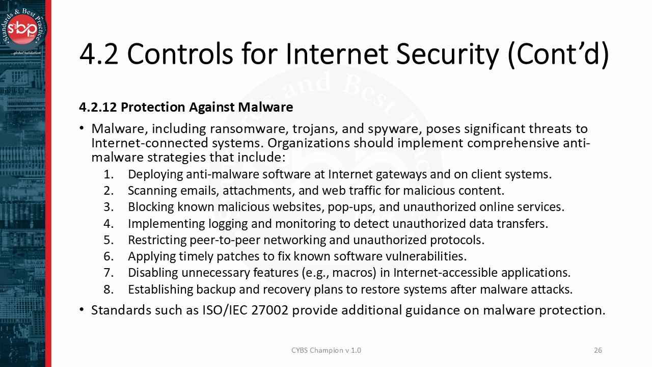 ISO 27032 CC Mod 4 Slide26 – Standards and Best Practice (SandBP)