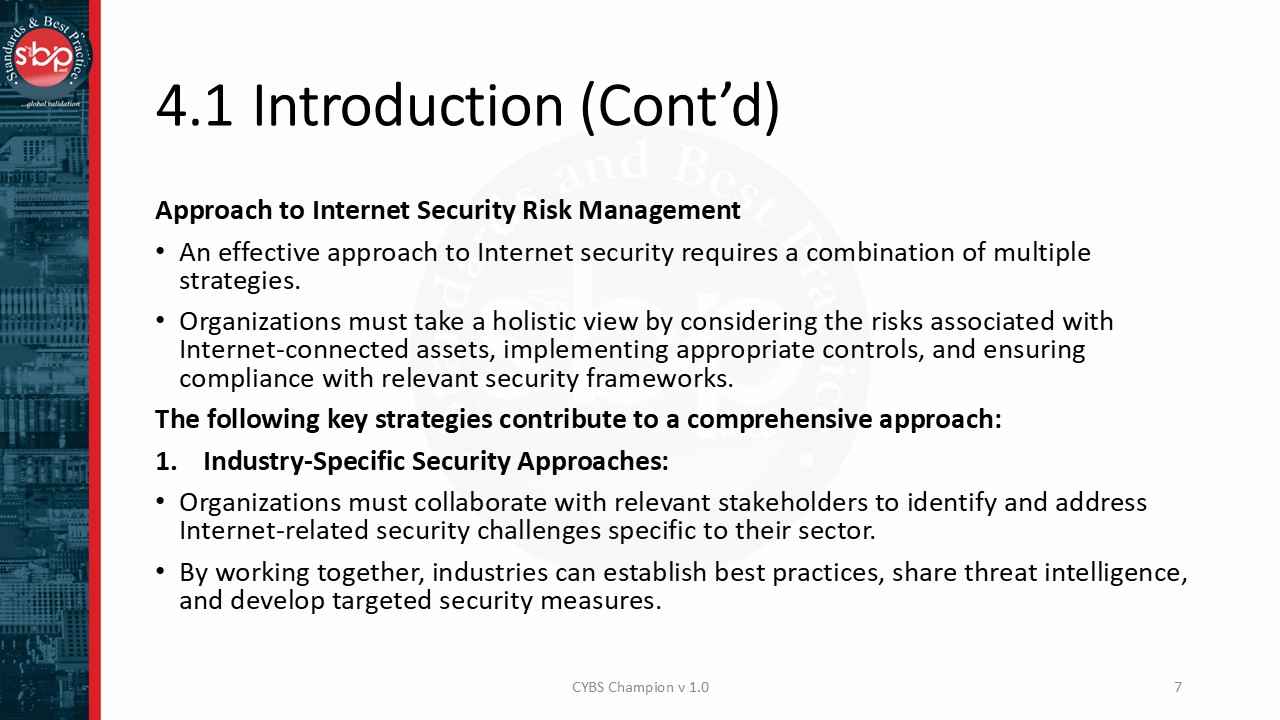 ISO 27032 CC Mod 4 Slide7 – Standards and Best Practice (SandBP)