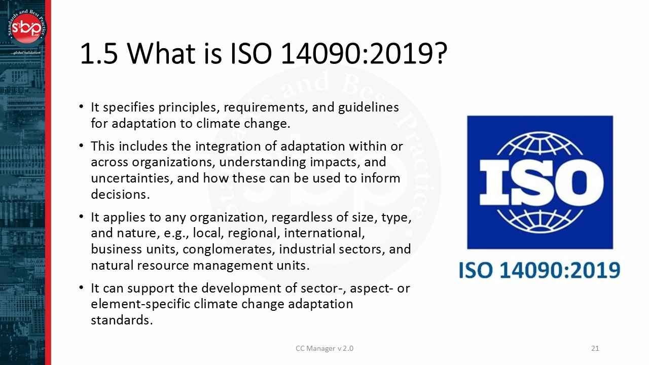 ISO 14090 MOD 1 Slide21 – Standards and Best Practice (SandBP)