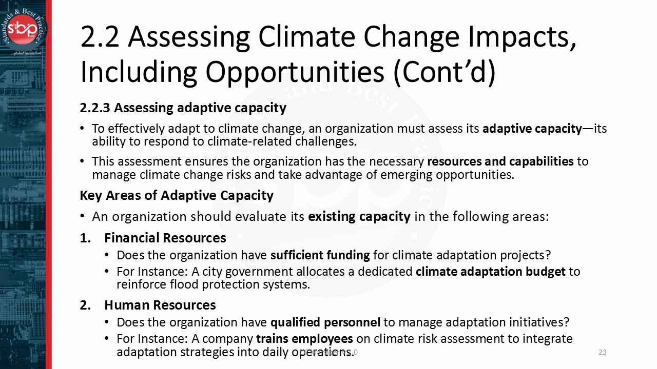 ISO 14090 MOD 2 Slide23 – Standards and Best Practice (SandBP)