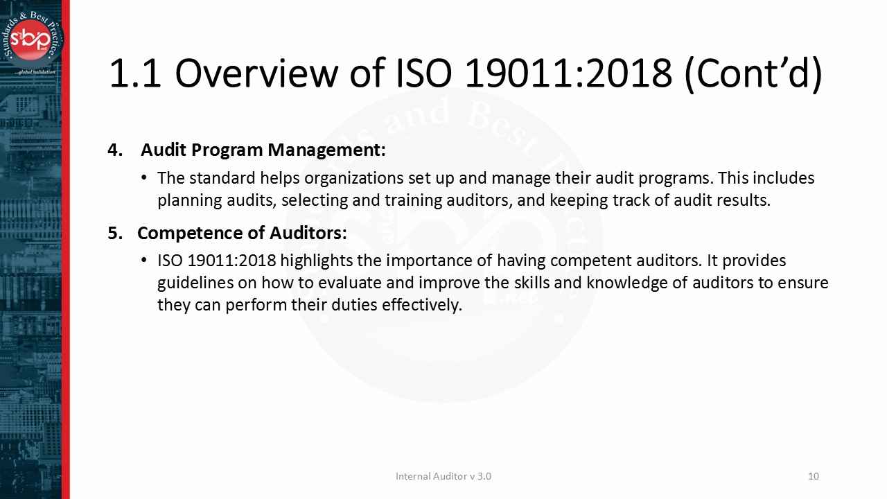 ISO 19011 MOD 1 Slide10 – Standards and Best Practice (SandBP)