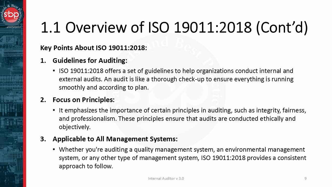 ISO 19011 MOD 1 Slide9 – Standards and Best Practice (SandBP)