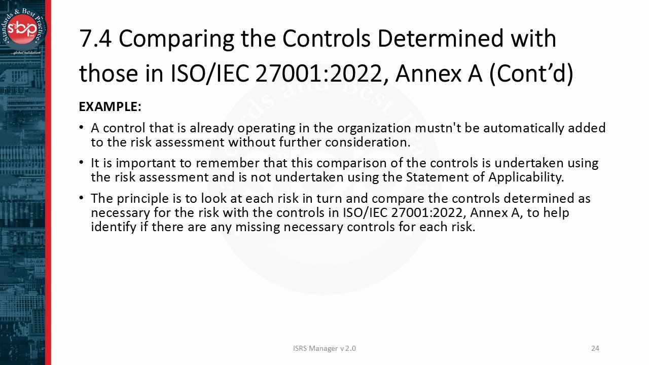 ISO 27005 MOD 7 Slide24 – Standards and Best Practice (SandBP)