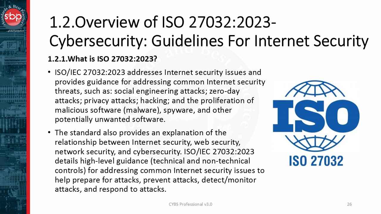 ISO 27032 PRO MOD 1 Slide26 – Standards and Best Practice (SandBP)
