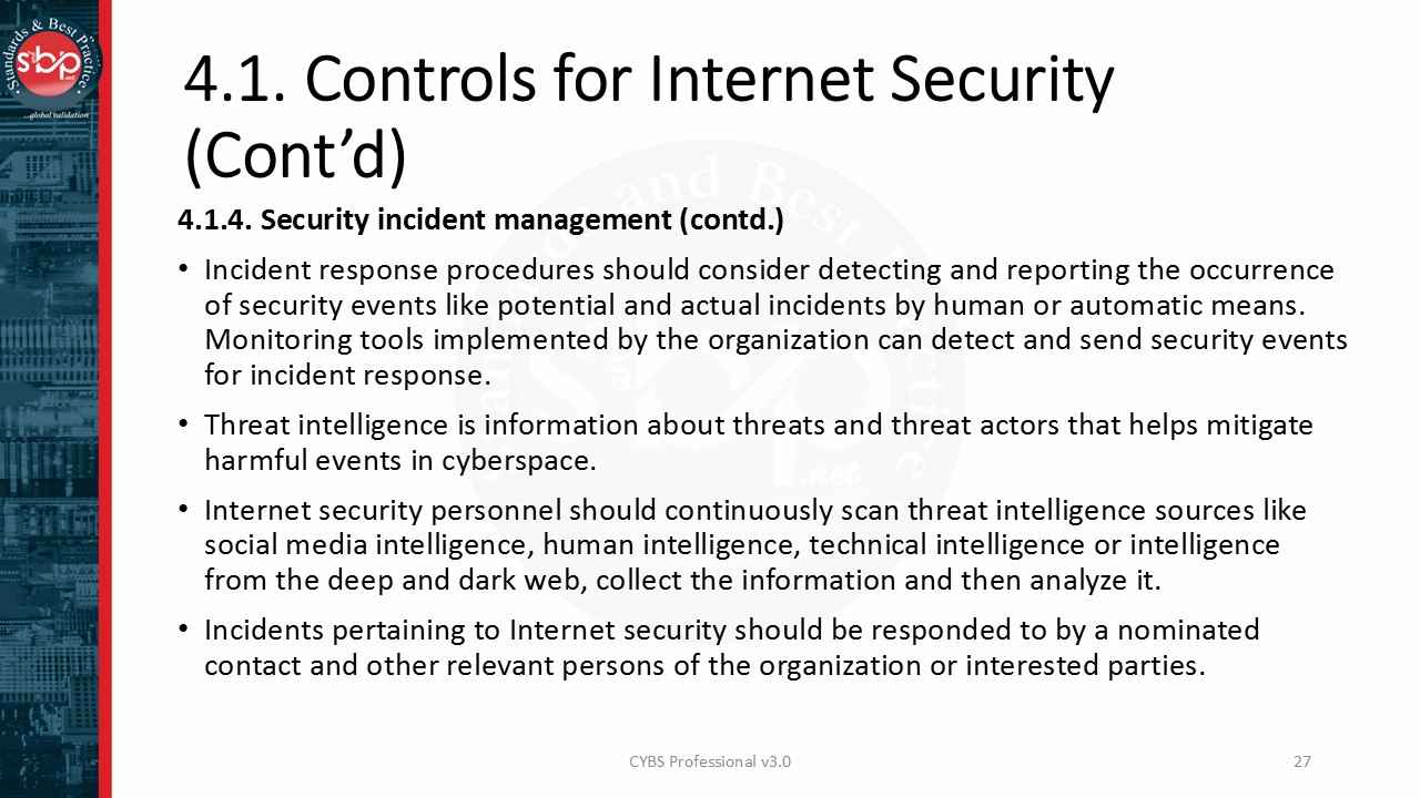 ISO 27032 PRO MOD 4 Slide27 – Standards and Best Practice (SandBP)