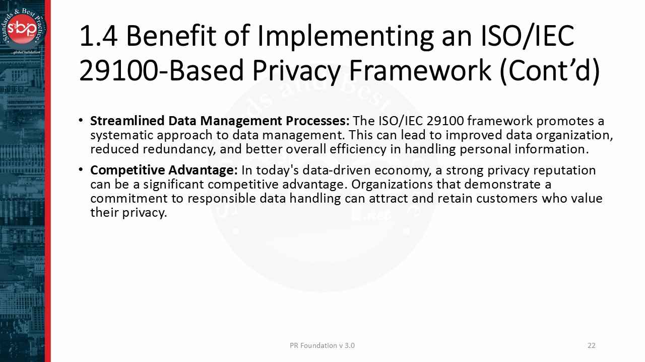 ISO 29100 FD MOD 1 Slide22 – Standards and Best Practice (SandBP)
