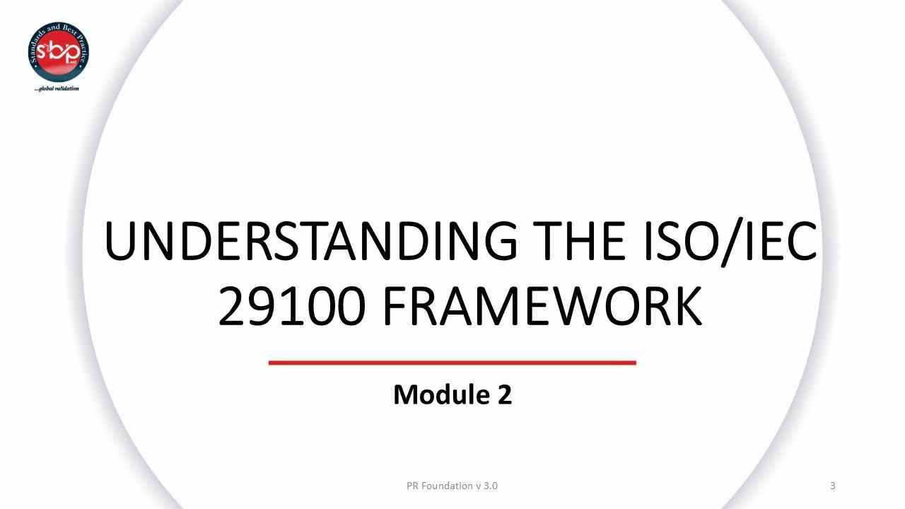 ISO 29100 FD MOD 2 Slide3 – Standards and Best Practice (SandBP)