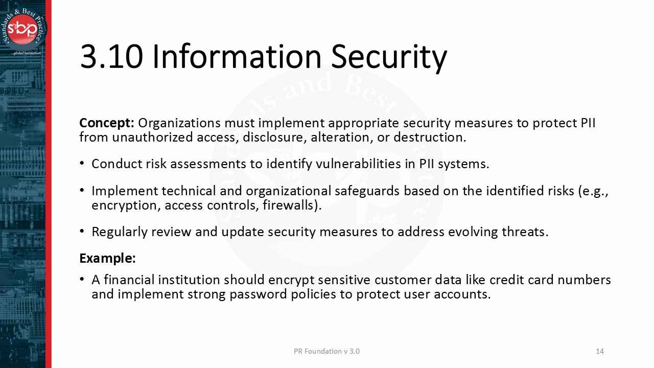 ISO 29100 FD MOD 3 Slide14 – Standards and Best Practice (SandBP)