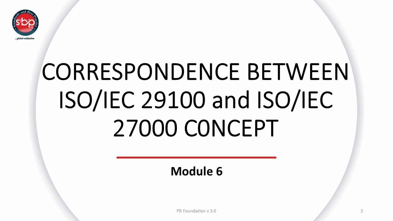 ISO 29100 FD MOD 6 Slide3 – Standards and Best Practice (SandBP)