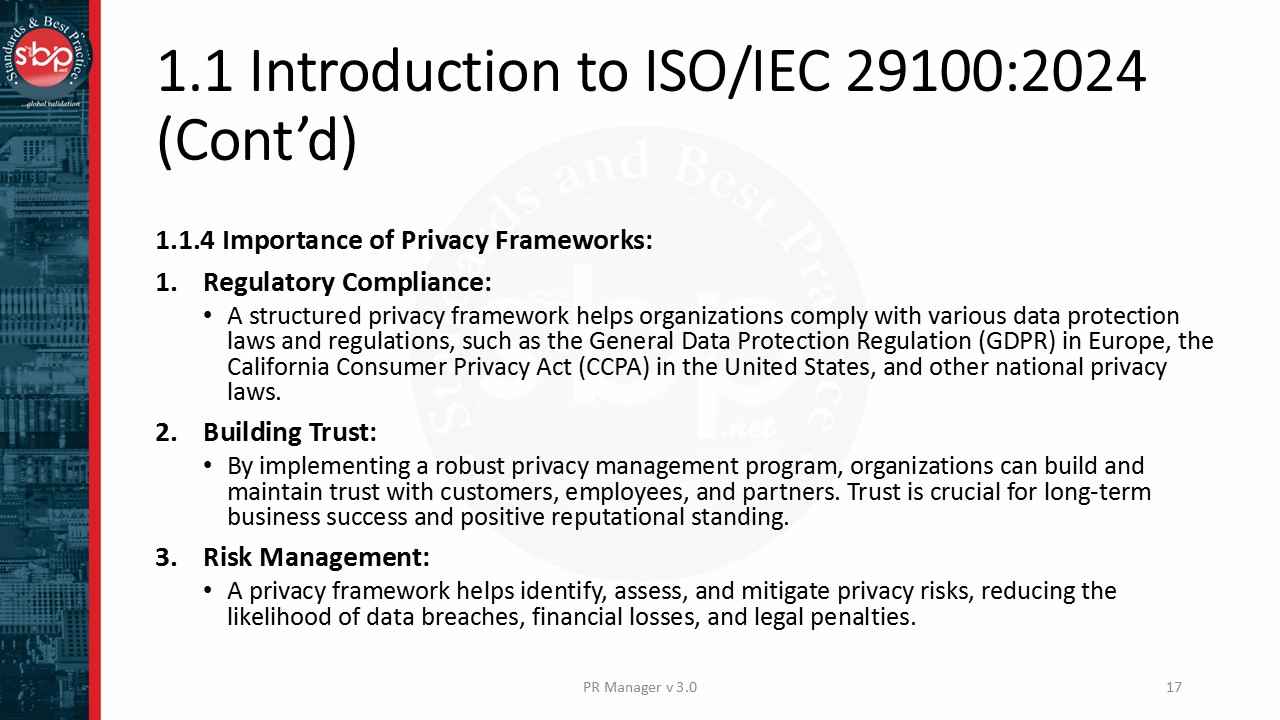 ISO 29100 MG MOD 1 Slide17 – Standards and Best Practice (SandBP)