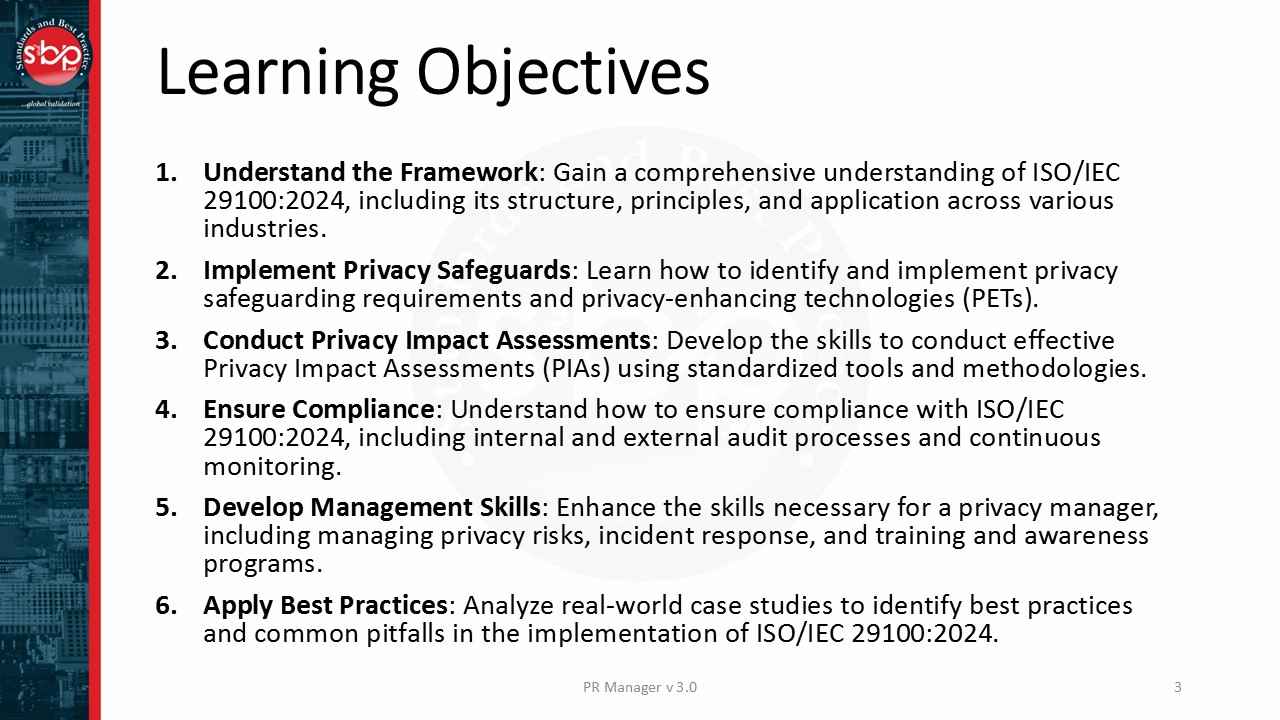 ISO 29100 MG MOD 1 Slide3 – Standards and Best Practice (SandBP)