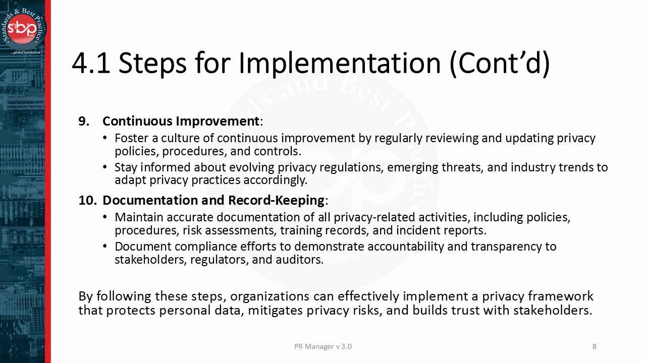 ISO 29100 MG MOD 4 Slide8 – Standards and Best Practice (SandBP)