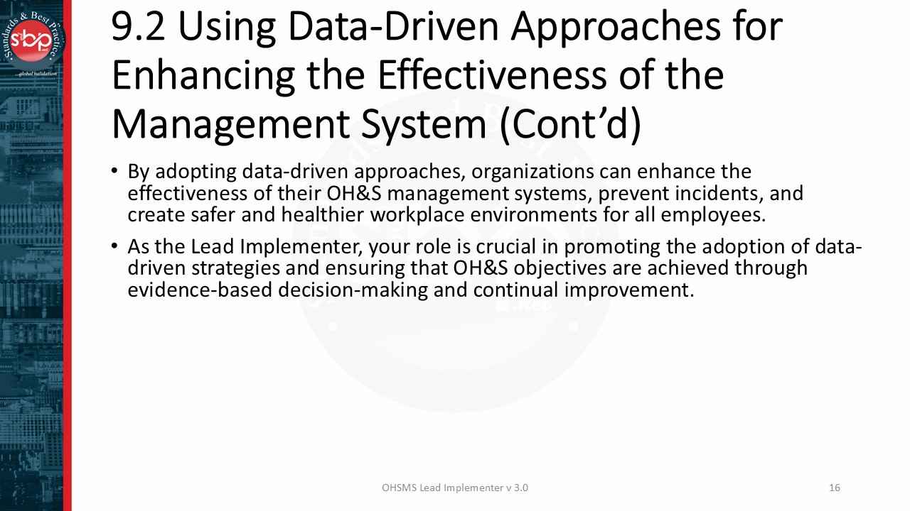 ISO 45001 LI MOD 9 v3 Slide16 – Standards and Best Practice (SandBP)