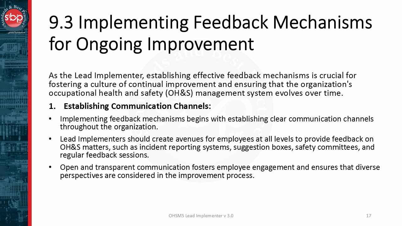 ISO 45001 LI MOD 9 v3 Slide17 – Standards and Best Practice (SandBP)