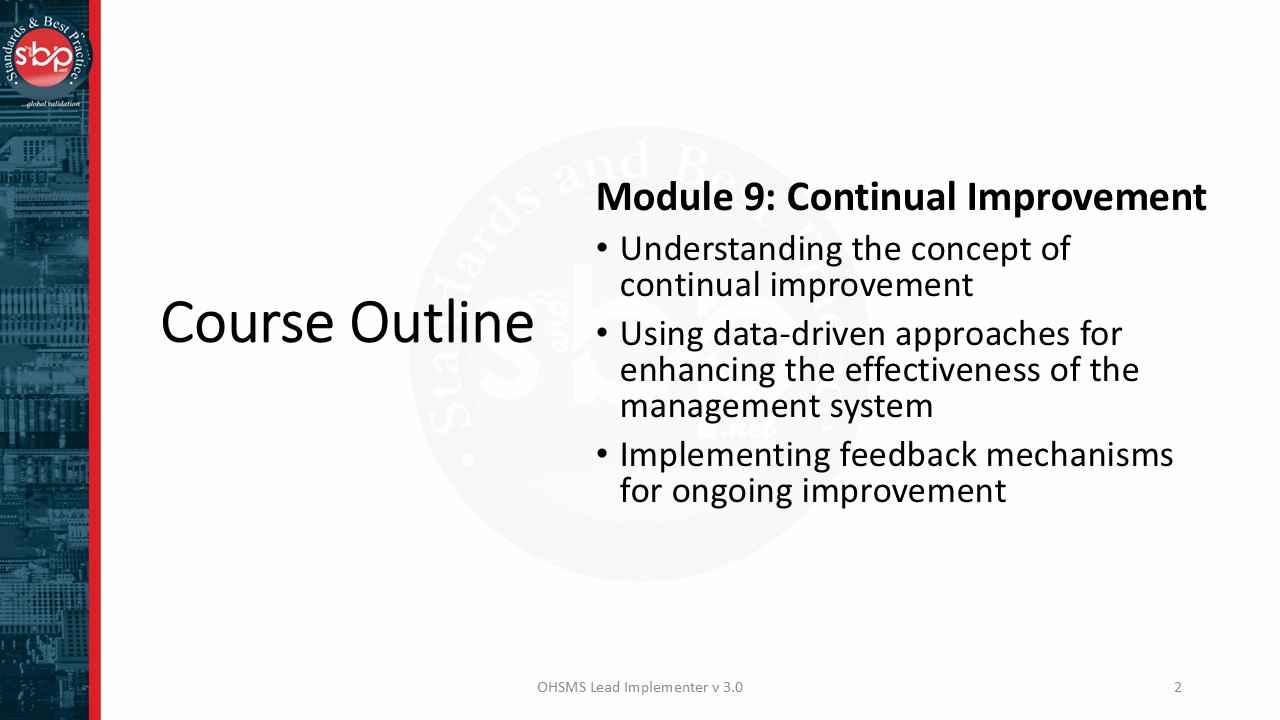 ISO 45001 LI MOD 9 v3 Slide2 – Standards and Best Practice (SandBP)
