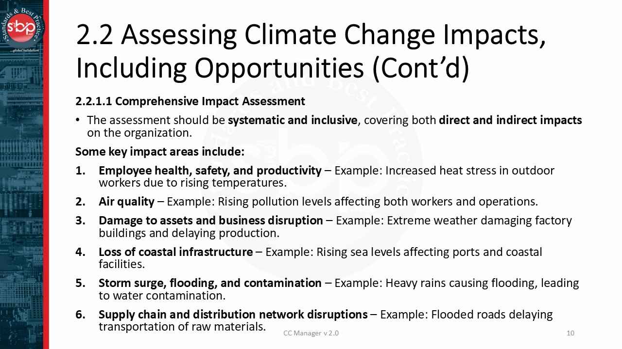 ISO 14090 Mod 2 Slide10 – Standards and Best Practice (SandBP)