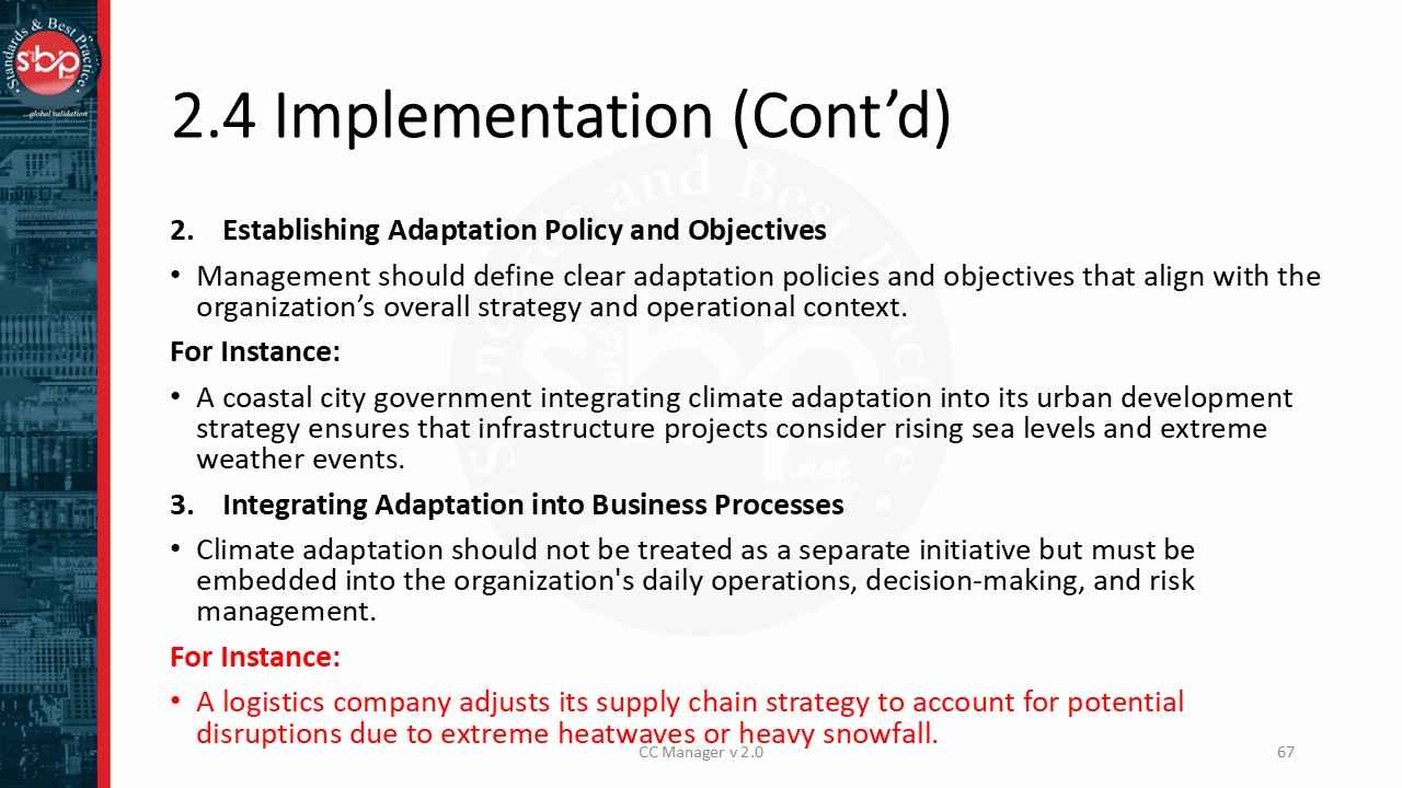ISO 14090 Mod 2 Slide67 – Standards and Best Practice (SandBP)