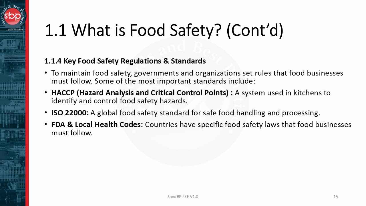 FSE MODULE 1 Slide15 – Standards and Best Practice (SandBP)